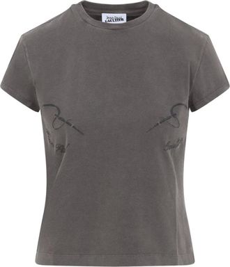 Jean Paul Gaultier Femme, Tops, Gris, Taille: 40 FR Needless T-Shirt