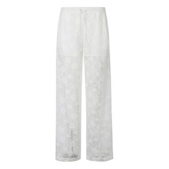Pinko Pinko, Femme, Pantalons, Blanc, Taille: 36 FR Laurie Pantalone Pizzo Rebrod&eacute;