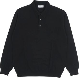 Bellwood Homme, Tops, Noir, Taille: L Polo bottoni rasato