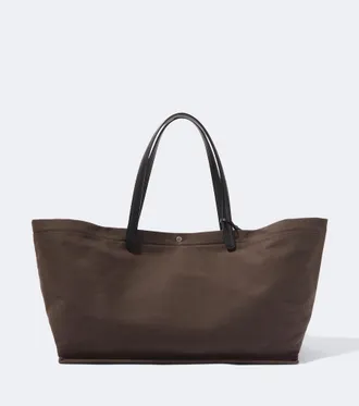 The Row Cabas Idaho XL en toile et cuir