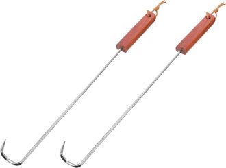 Valiclud Grillgabel Aus Edelstahl Hitzebeständig Und Antihaftbeschichtet Tragbar Für BBQ Und Camping 2 Stück Fleischspieß