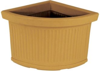 Monacis Monacis - Eckige Vase Millerighe aus Harz Made in Italy Dekoration f&uuml;r Blumen und Pflanzen -50 cm / Terrakotta