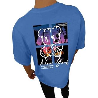 Generic T-shirt pour homme - Dos imprim&eacute; - T-shirt d&eacute;t&eacute; &agrave; manches courtes - T-shirt tendance - Style r&eacute;tro - Chemise d&eacute;contract&eacute;e pour gar&ccedil;on - Col rond - Gra