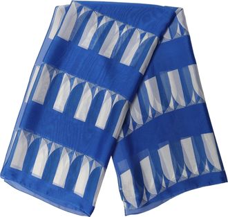 Dolce & Gabbana Architectural Pattern Silk Scarf - Blue