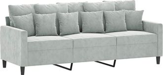 vidaXL 3-Sitzer-Sofa Hellgrau 180 cm Samt Vidaxl 65376