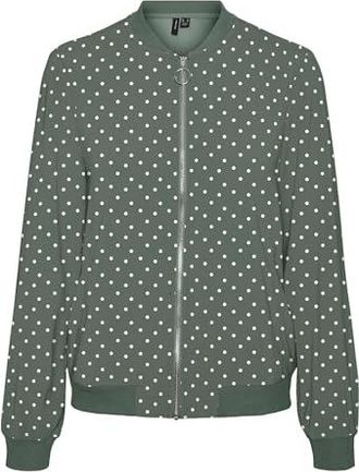 Vero Moda Veste de Tailleur pour Femme Fly Away Col Fermeture &eacute;clair Veste l&eacute;g&egrave;re Polyvalente, Couleurs:Vert-2, Taille:XL