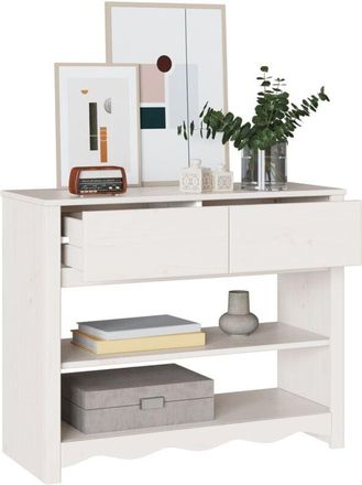 vidaXL Konsolentisch Wei&szlig; 89,5 x 37 x 73 cm Massivholz Kiefer Vidaxl