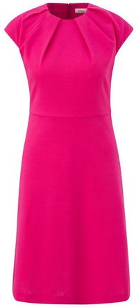s.Oliver Minikleid Kleid Kurzes Kleid mit plissiertem Rundhalsausschnitt