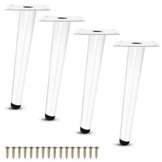 Generic Verstellbare M&ouml;belbeine Aus Metall - 4 St&uuml;ck rutschfeste Sofa Beine, Bett F&uuml;&szlig;e F&uuml;r Tisch, TV-St&auml;nder, Schr&auml;nke, Verdickte St&uuml;tzf&uuml;&szlig;e Mit Gummipads(Wei&szlig;