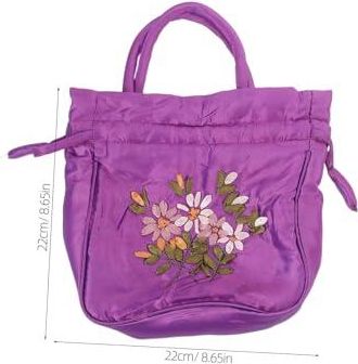 Hemobllo 2 Pièces Sac à Main à Cordon pour Femmes Sac Brodé Style Ethnique Tote Léger Pochette Pratique pour Voyage et Usage Quotidien