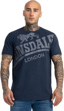 Lonsdale Herren Navy Classic T-Shirt - Regular-Fit Lion Logo NEUES Modell 2020 Watton 100% Baumwolle