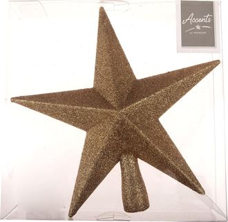 Premier Sternf&ouml;rmige Christbaumspitze, glitzernd, 20 cm, goldfarben
