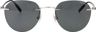 Montblanc Montblanc - Lunettes de soleil Mb0428S - Homme - Accessoires - Gris - Taille: 51 MM