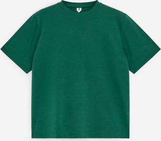 Arket Kastiges Interlock-T-Shirt -Gr&uuml;n