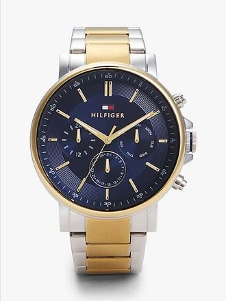 Tommy Hilfiger Montre en acier inoxydable plaqu&eacute; ion or