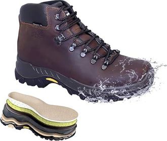 Generico Bottes de Randonn&eacute;e Homme en Cuir Cir&eacute; Imperm&eacute;ables avec Membrane de Protection Marron 10353, Dakar Marron, 46 EU