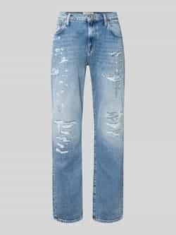 Replay Straight Fit Jeans im Destroyed-Look Modell AIDEEN