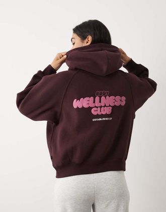 Cotton On Wellness Club Grafik-Kapuzenpullover in Lila
