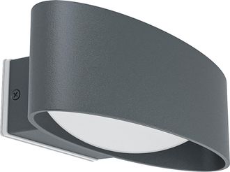 Eglo LED Außen-Wandlampe Chinoa, Außenleuchte Wand, Wandleuchte aus Aluminium und Stahl in Anthrazit und Kunststoff in Klar, Außenlampe warmweiß, IP44