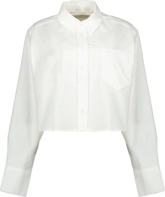 Ami Femme, Blouses et Chemises, Blanc, Taille: 34 FR De Coeur Cropped Oversized Shirt