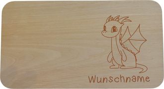 Ffelsenfest Fr&uuml;hst&uuml;cksbrettchen Kinder I Brotzeitbrett personalisiert I Drache