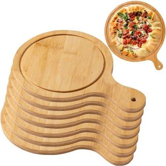 Generic Planche de service &agrave; pizza en bois avec poign&eacute;es pour faciliter la fabrication et le service, id&eacute;ale pour les chefs &agrave; domicile et les divertissements,