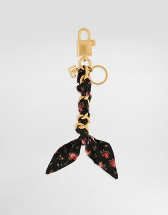 Dolce & Gabbana Schl&uuml;sselanh&auml;nger Aus Bedrucktem Satin - Frau Collection Mehrfarbig Onesize