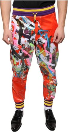 Dolce & Gabbana Homme, Pantalons, Multicolore, Taille: S Jogger Pantalons de surv&ecirc;tement Imprim&eacute; Multicolore