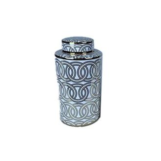 DKD Home Decor Tibor der Marke, Wei&szlig; und Gold, aus Porzellan (16 x 16 x 30 cm)