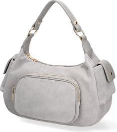 Gave Lux Sac &agrave; bandouli&egrave;re pour femme en cuir v&eacute;ritable Made in Italy 30x17x12 cm GLX228108523FBG, gris, Taille unique
