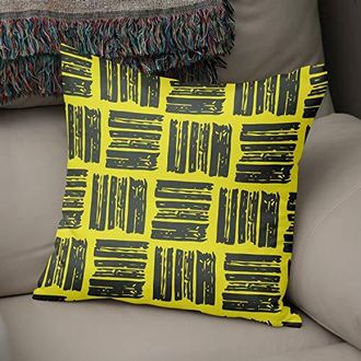 Bonamaison Le Jardin du Lin Kissen Zierkissenbezug Kissenbezug, Neongelb & Rauch Dekoration, Weich Bequem, Für Zuhause Autos Büro Sofa Wohnzimmer Couch Schlafzim