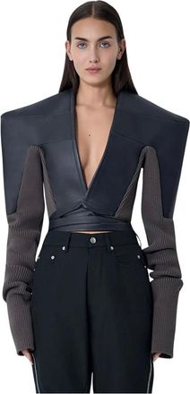 Rick Owens Femme, Vestes, Gris, Taille: 36 FR Veste Ajustée