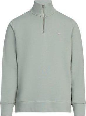 GANT Sweatshirt &agrave; col zipp&eacute; en coton m&eacute;lang&eacute;