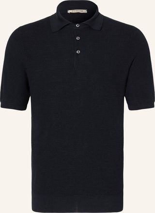 Fioroni Cashmere Fioroni Strick-Poloshirt blau