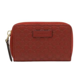 Gucci Pre-owned &Eacute;tui &agrave; monnaie en cuir Microguccissima - Femme - Pre-owned - Rouge - Taille: ONE Size