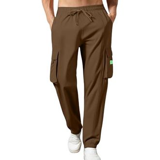 Generic Pantalon de surv&ecirc;tement pour homme - Taille &eacute;lastique - Pantalon cargo avec cordon de serrage - Plusieurs poches - Pantalon de jogging confortable et 
