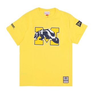 Mitchell & Ness Michigan Wolverines Basketball Team T-Shirt - - Tops - Herren - Gelb - XL