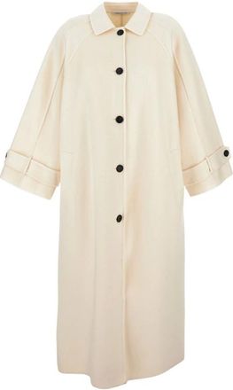 Stefano Mortari Femme, Manteaux, Blanc, Taille: 40 FR Manteau en laine et cachemire