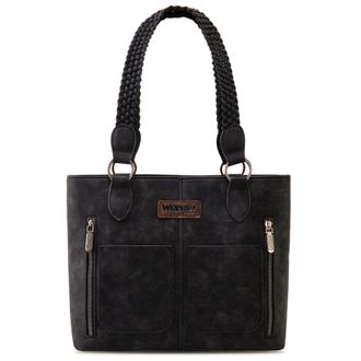 Wrangler Tragetasche f&uuml;r Damen, Western-Geldb&ouml;rse, mehrere Taschen, Handtaschen, Geflochtenes Schwarz, Einheitsgr&ouml;&szlig;e