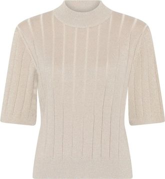 Bruuns Bazaar Femme, Pulls, Beige, Taille: 36 FR Anemonesbbglady Pull Tricot Sable Lurex