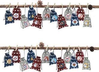 Generic Rundes Set mit Zahlenkn&ouml;pfen f&uuml;r den Adventskalender - 25 Digitale Kn&ouml;pfe Im Weihnachtsdesign mit Sicherheitsnadel auf der R&uuml;ckseite - Ideal f&uuml;r die D