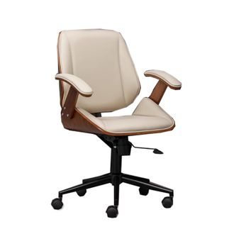 Generic B&uuml;rostuhl, Ergonomischer Heimcomputerstuhl Mit Armlehnen, Belastbar Bis 150 Kg, for Schlafzimmer Im Heimb&uuml;ro(White)