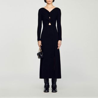 Sandro Kleid mit Zopfmuster