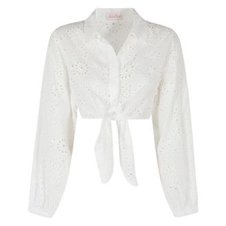 MC2 Saint Barth Febe Crop Shirt Over - - Blouses & Shirts - Damen - Wei&szlig; - M