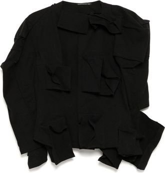 Yohji Yamamoto Drapierte Weste mit Rückseite aus Hanf - Schwarz