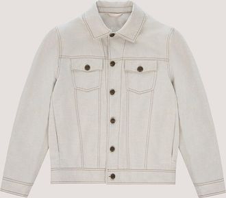 Circolo 1901 Trucker Jacket in Skewed Weft Ecr&ugrave; / XL