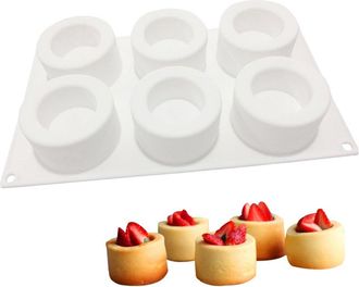 BESTONZON 6 Hohlraum-Kuchen-Form DIY Kuchen Schimmel 3D Silikonform für Pudding Schokolade Mousse Dessert Küche Backformen