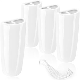 Com-Four 4x Luftbefeuchter Heizung - Heizkörper Luftbefeuchter konisch - Heizung Wasserverdunster aus Keramik (weiß - konisch)