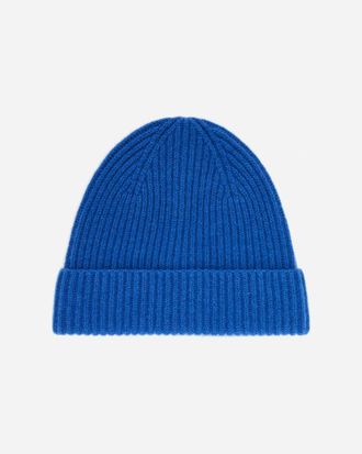 Arket Rippstrick-Beanie Aus Wollmischung -Blau