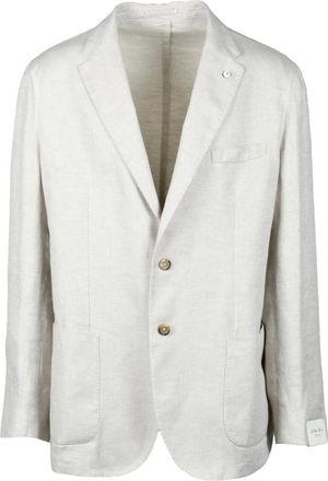 L.B.M. 1911 L.b.m. 1911, Homme, Vestes, Beige, Taille: L Veste Lin Coton